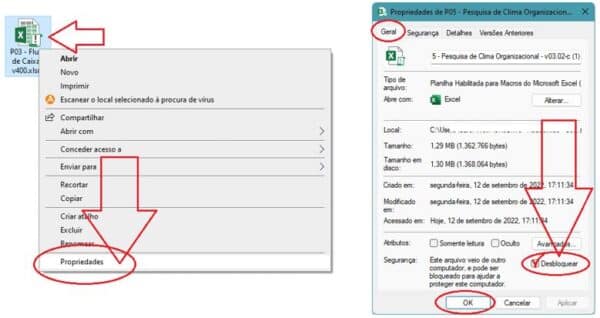 Habilitar Macro da planilha - Edição e Conteúdo.